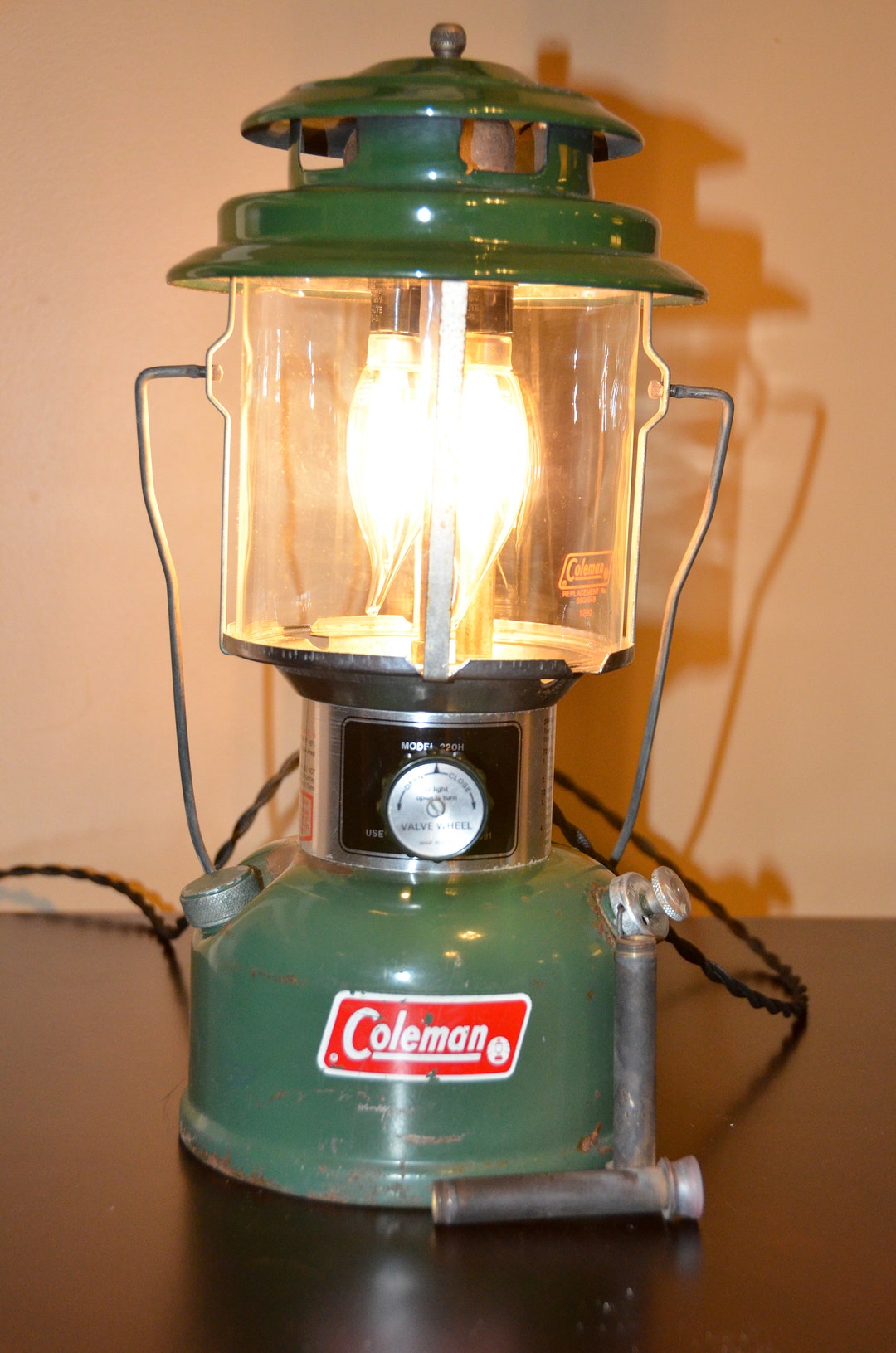 Converted Vintage 1973 220H Coleman Fuel Lantern Reimagined as Unique Electric LED Lamp ...