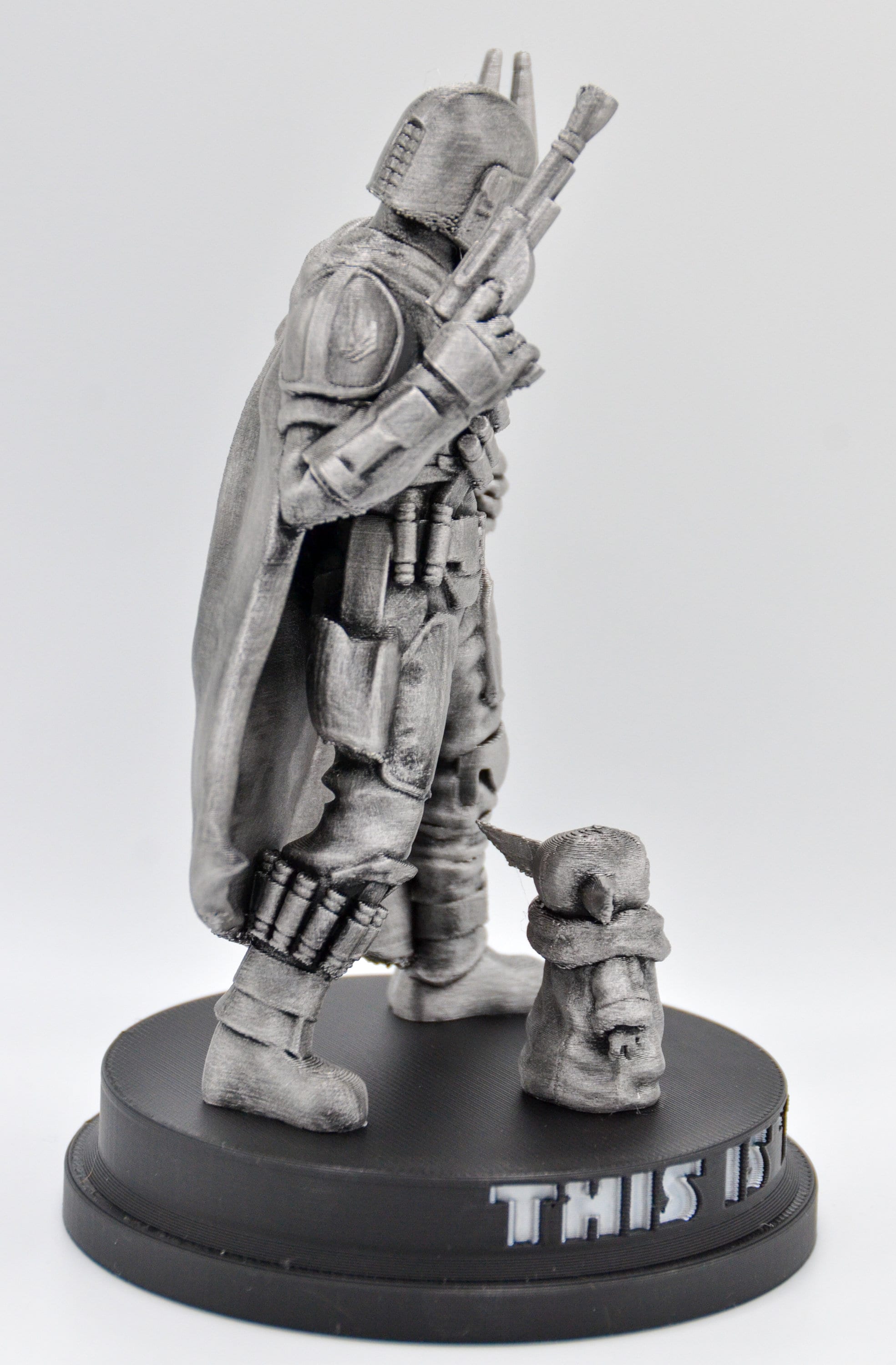 Hand-painted 3D Printed Mandalorian and Grogu Fan Art Figurine Star ...