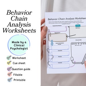Behavior Chain Analysis Worksheet PDF, DBT Worksheets, DBT Behavior ...