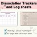 Dissociation Worksheets Workbook Dissociation Therapy Journal ...