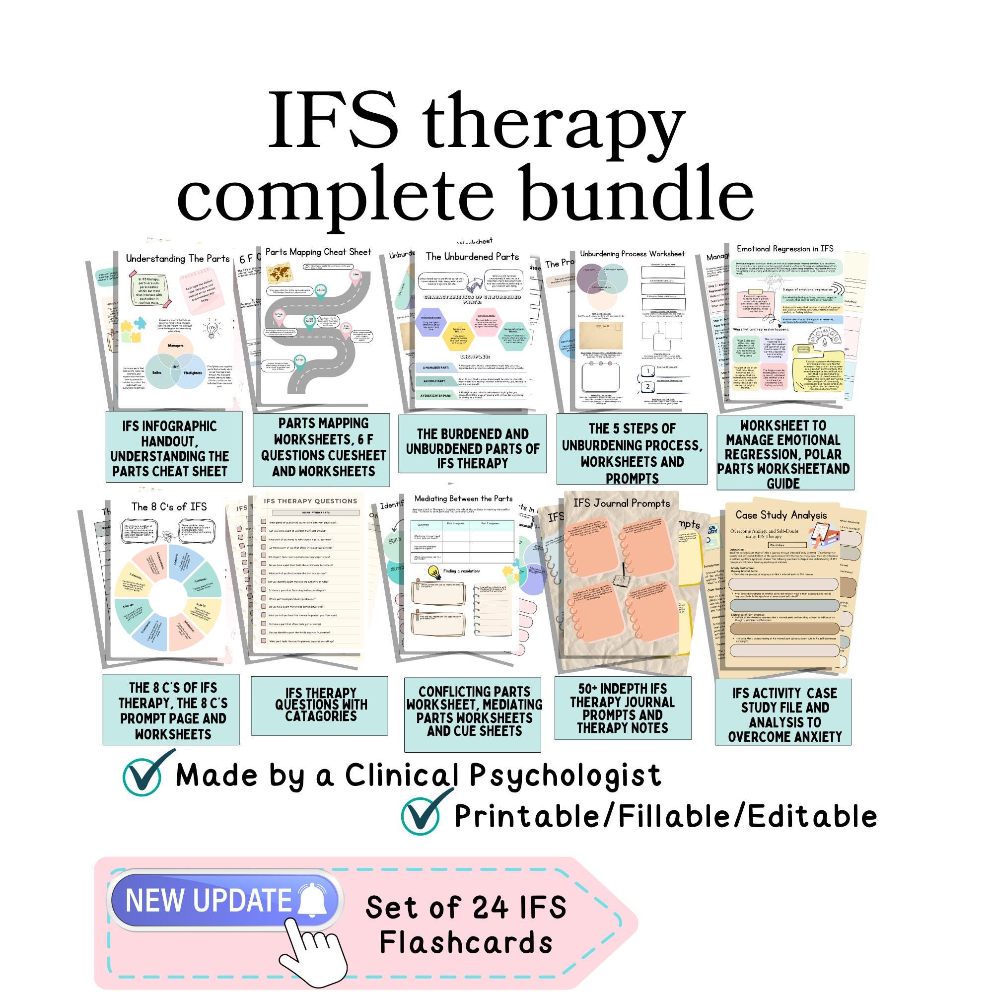 IFS Worksheets, Internal Family Systems Workbook, IFS Cheat Sheet, IFS ...