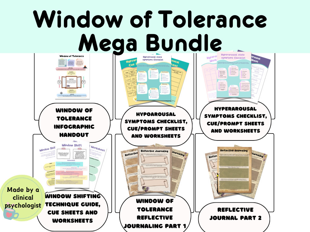 Window of Tolerance Worksheets Bundle Emotional Regulation Nervous ...