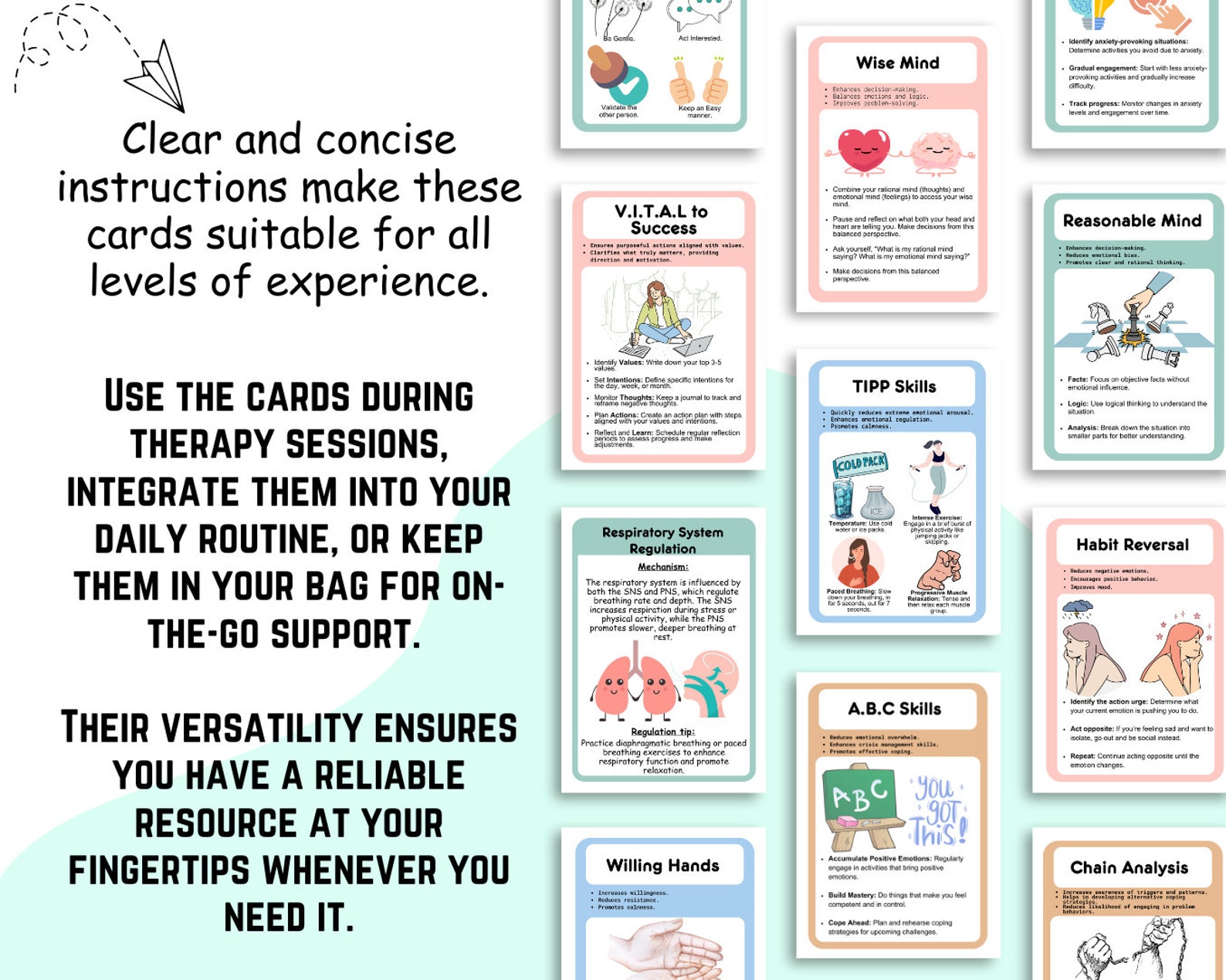 DBT Skills Cards, DBT Flashcards, Dialectical Behavior Therapy, DBT ...