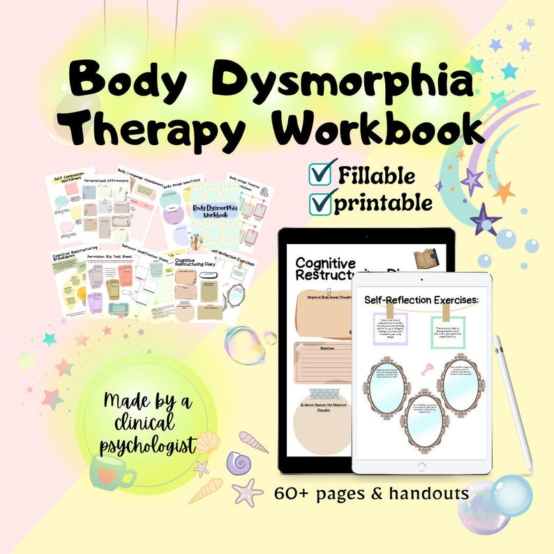 Body Dysmorphia Workbook Body Image Worksheets Journal Body Dysmorphia Worksheets Etsy Israel
