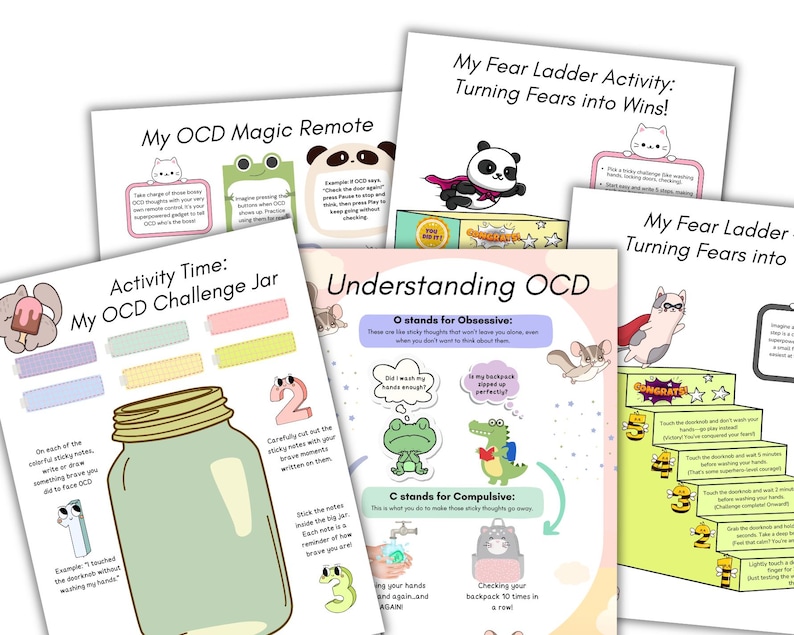 OCD Worksheets for Kids, ERP for Kids Ocd Exposure Therapy for Kids ...