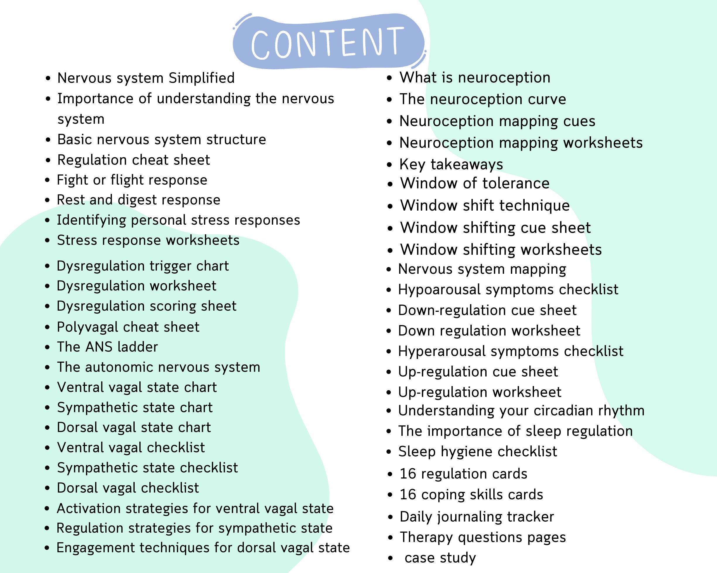 Nervous System Regulation Workbook, Nervous System Regulation ...