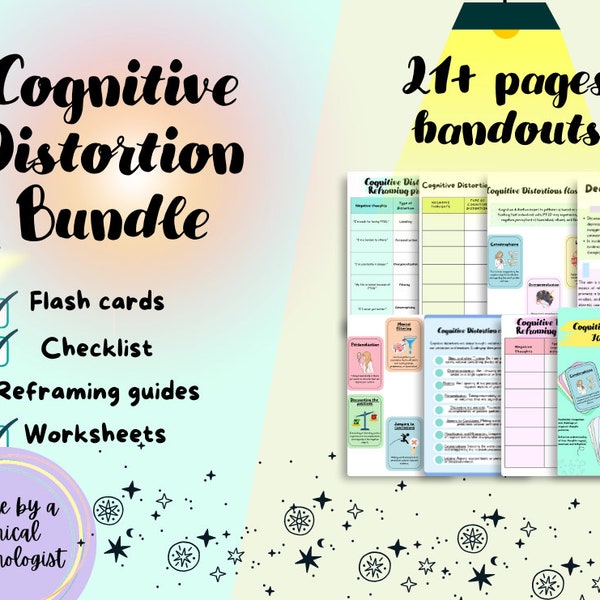 Cognitive Distortions Cards - Etsy