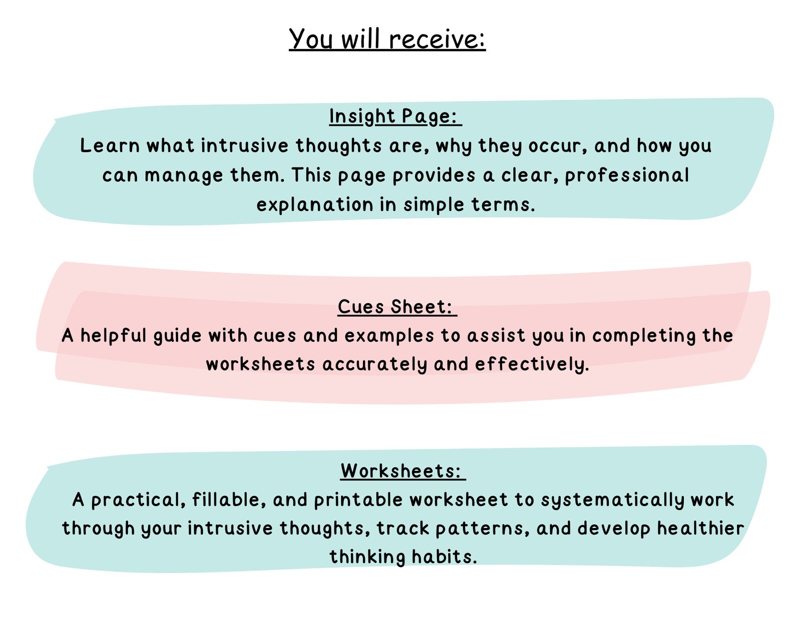 Intrusive Thoughts Worksheets, OCD Worksheets, Intrusive Thinking ...