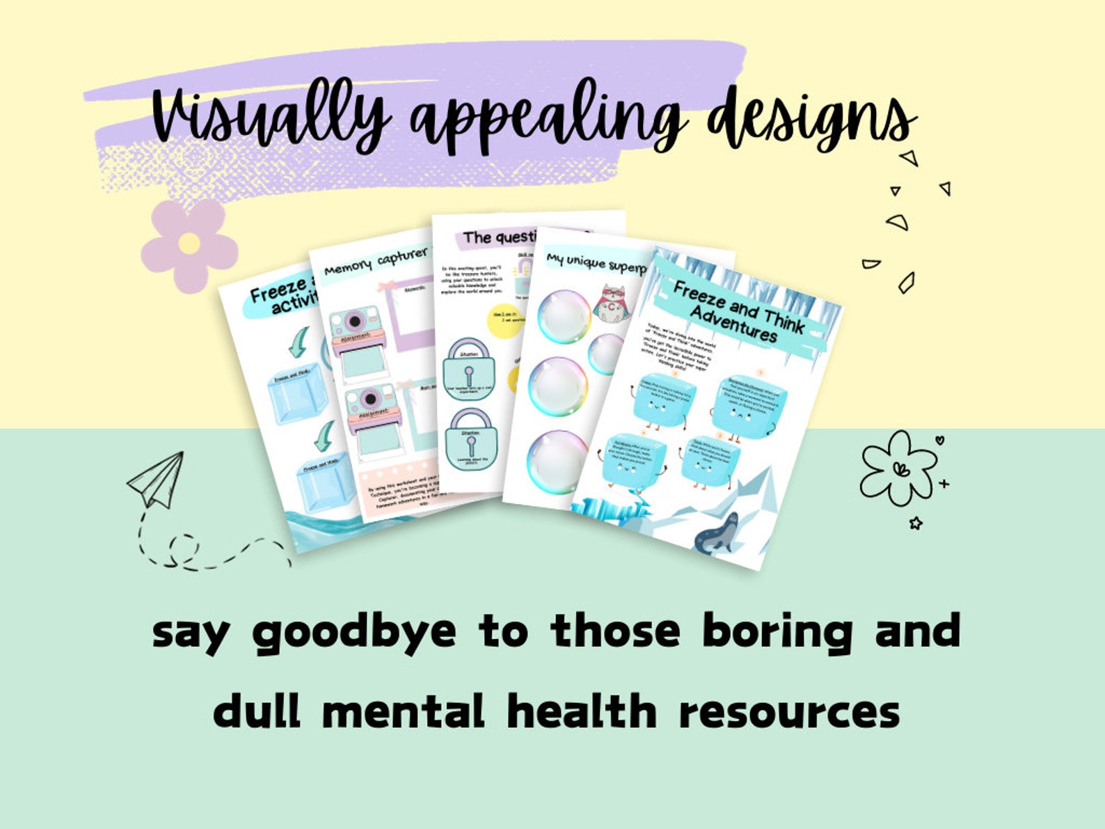 Kids Therapy Worksheets Bundle Mental Health Kids Activity Books ...