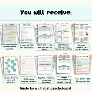 OCD Worksheets, OCD Workbook, ERP Exposure and Response Prevention, Ocd ...