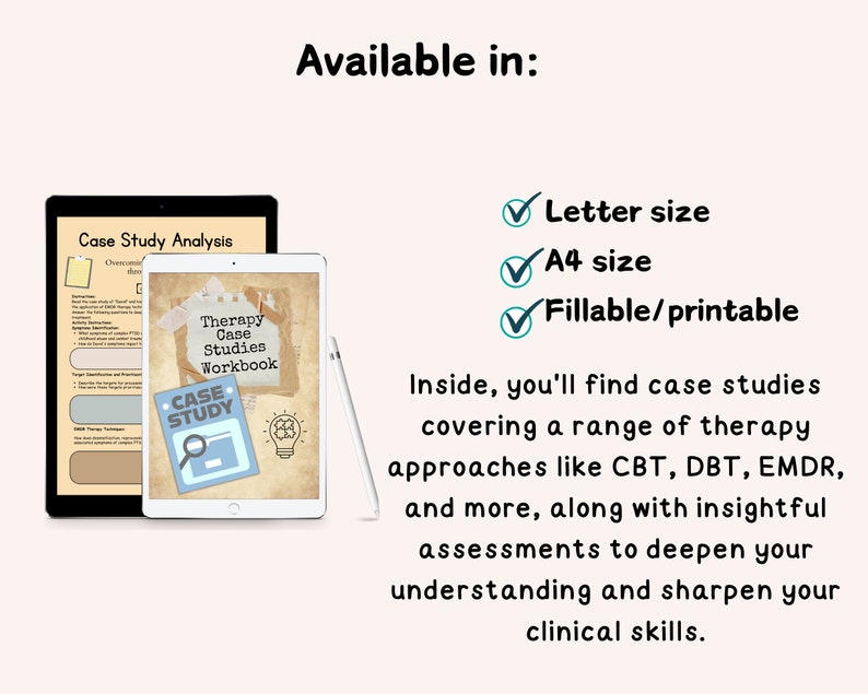 Therapy Case Study Workbook, CBT, DBT, EMDR, Somatic Therapy ...