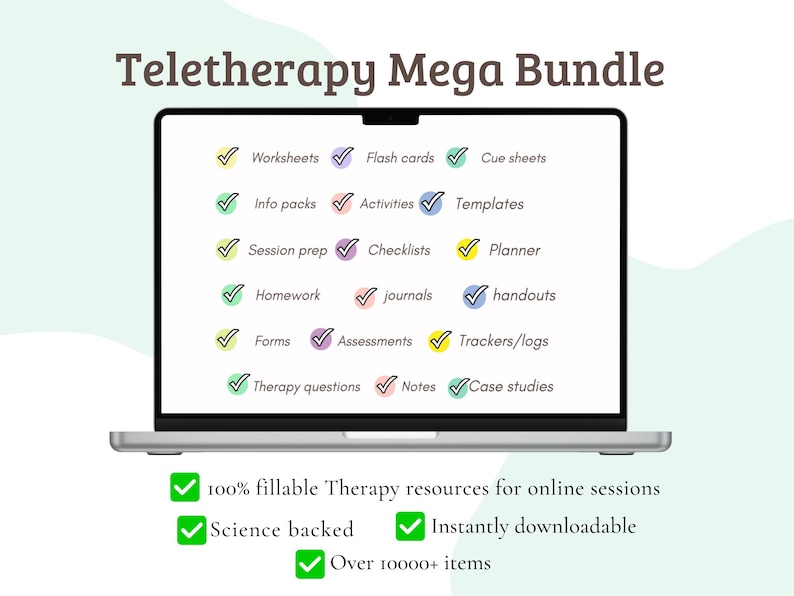 Teletherapy Mega Bundle: Fillable Therapy Tools for Online Sessions - Etsy