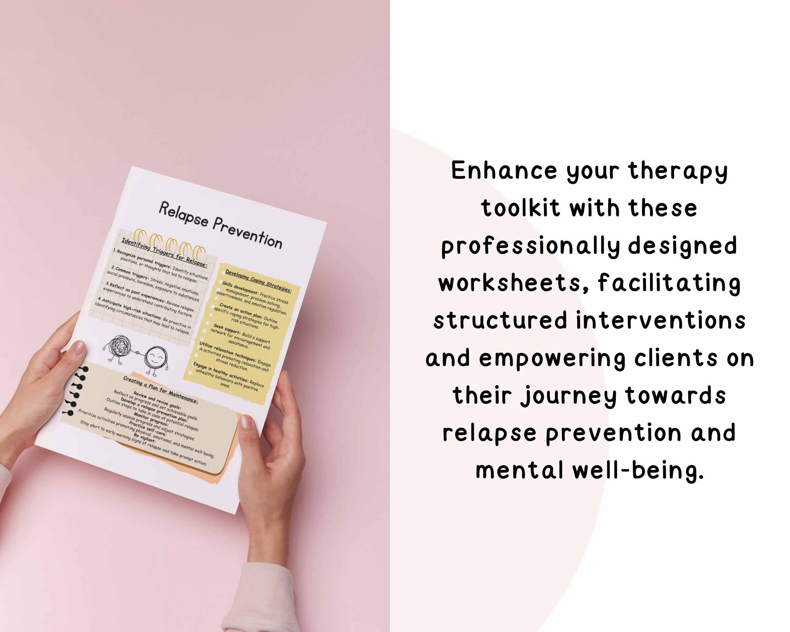 Relapse Prevention Plan, CBT Worksheet, Cognitive Behavior Therapy ...