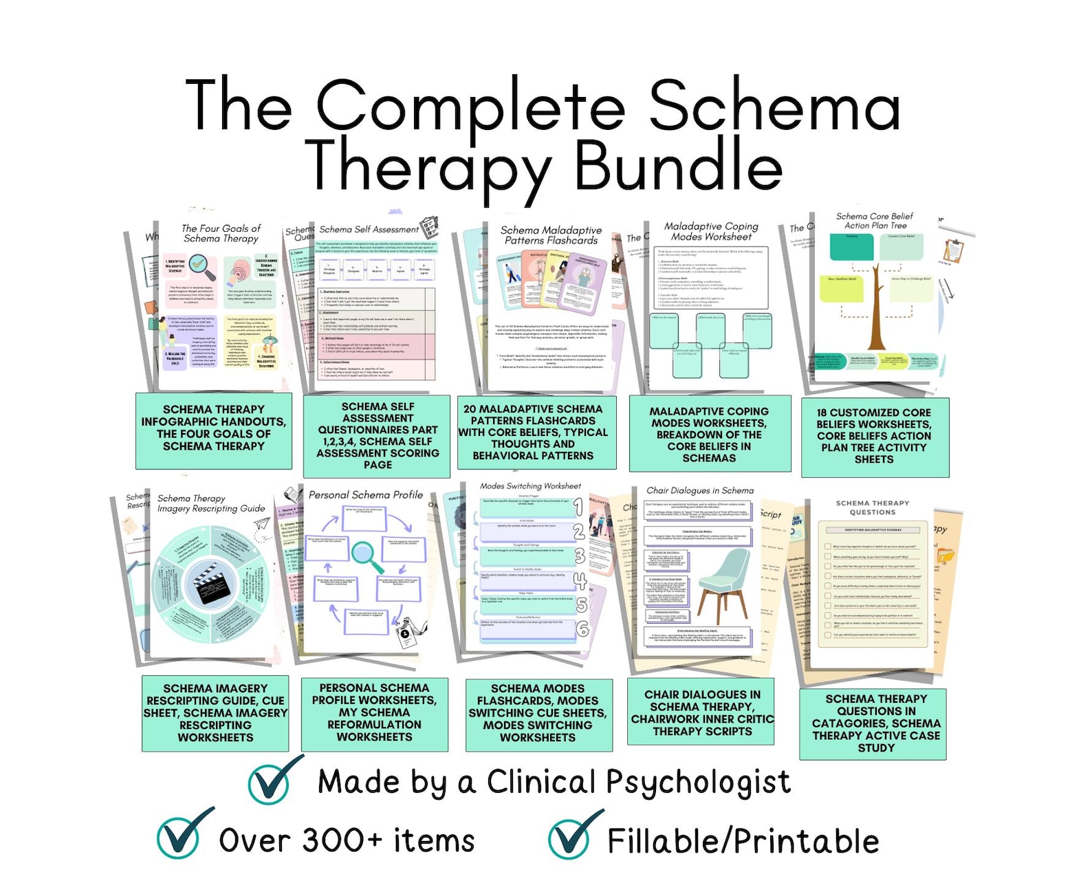 Schema Therapy Bundle, Schema Therapy Worksheets, Schema Therapy Cards ...