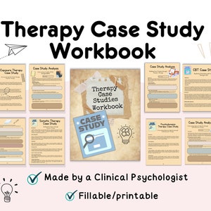 Therapy Case Study Workbook, CBT, DBT, EMDR, Somatic Therapy, Psychodynamic Therapy, Exposure ...