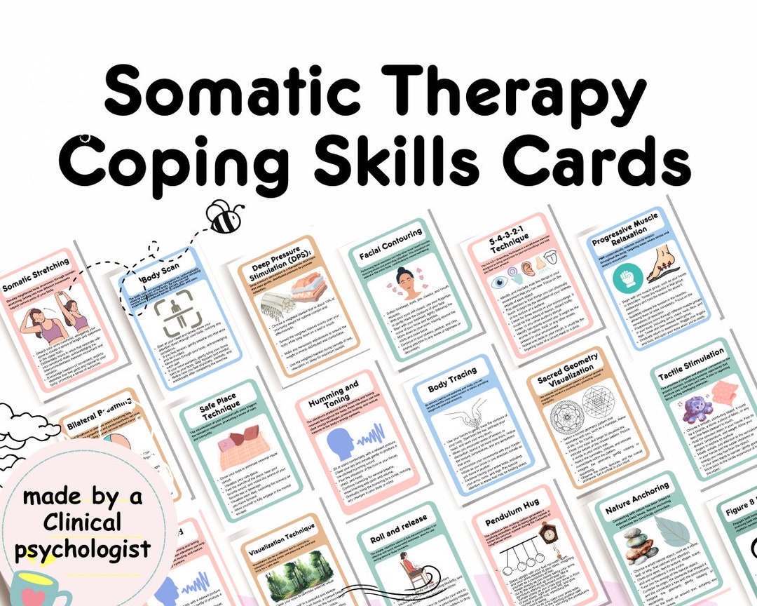 Somatic Psychotherapy Coping Skills Cards, Somatic Exercises for ...