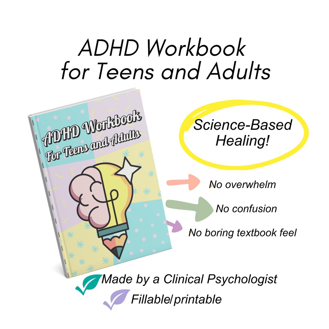 ADHD Workbook for Adults, Executive Functioning Workbook, Resources ...