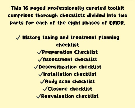 EMDR Client Checklist Toolkit, EMDR Worksheets, EMDR Scripts, Emdr ...