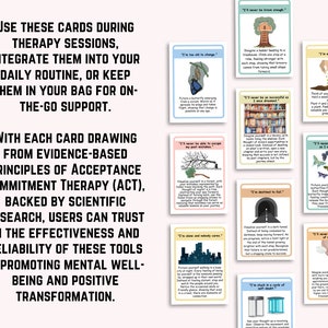 Acceptance and Commitment Therapy Cards, ACT Metaphor Cards, ACT ...