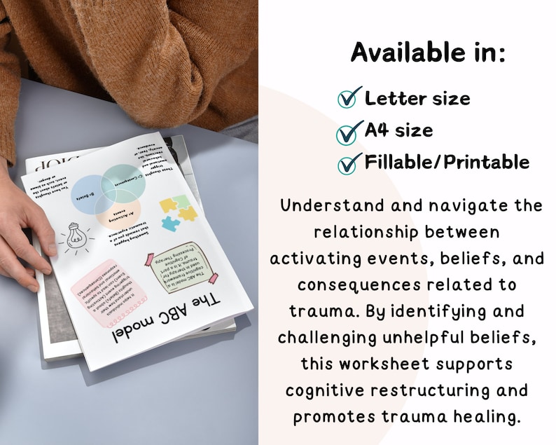 CPT Worksheet, ABC Worksheet Trauma, Cognitive Processing Therapy, CPT ...