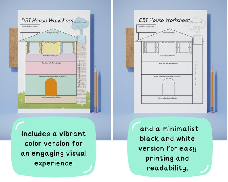 DBT House Worksheets, Dialectical Behavior Therapy, DBT Therapy ...