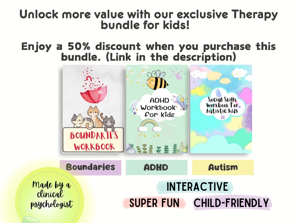 Boundaries Worksheets Therapy for Kids and Teens Mental Health Workbook ...