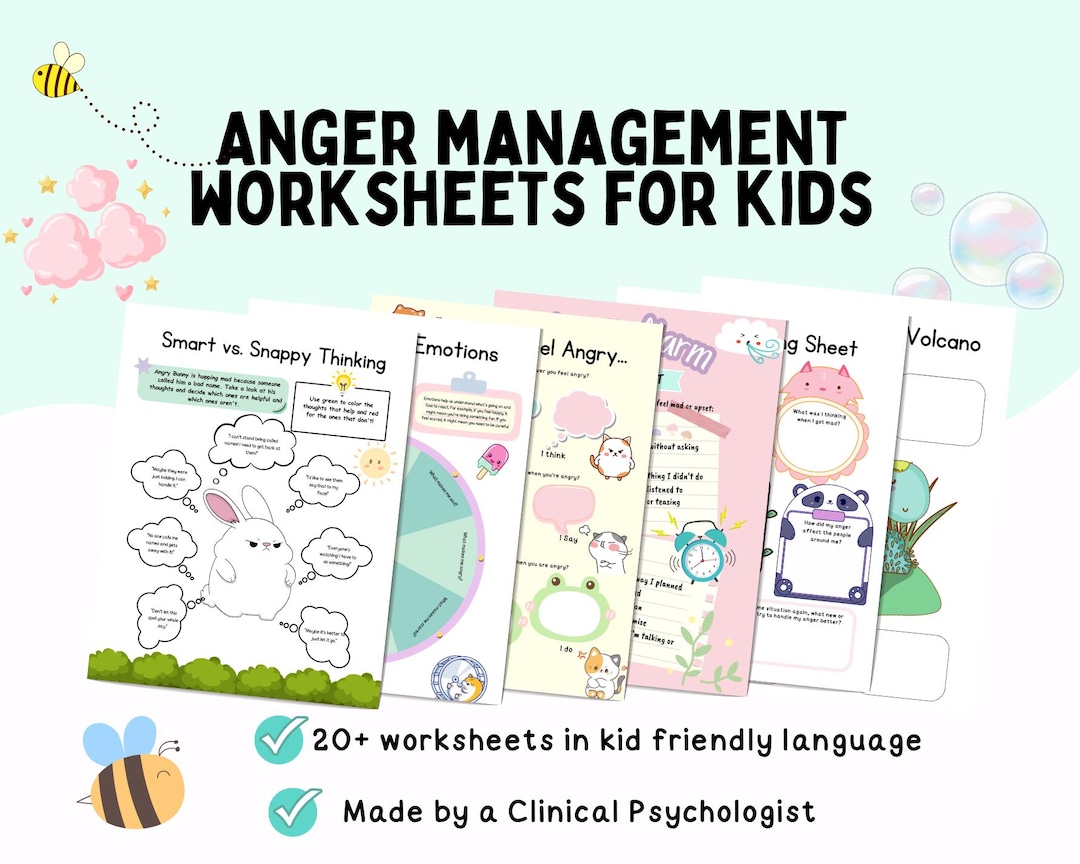 Anger Management Worksheets for Kids and Teens, Anger Management ...