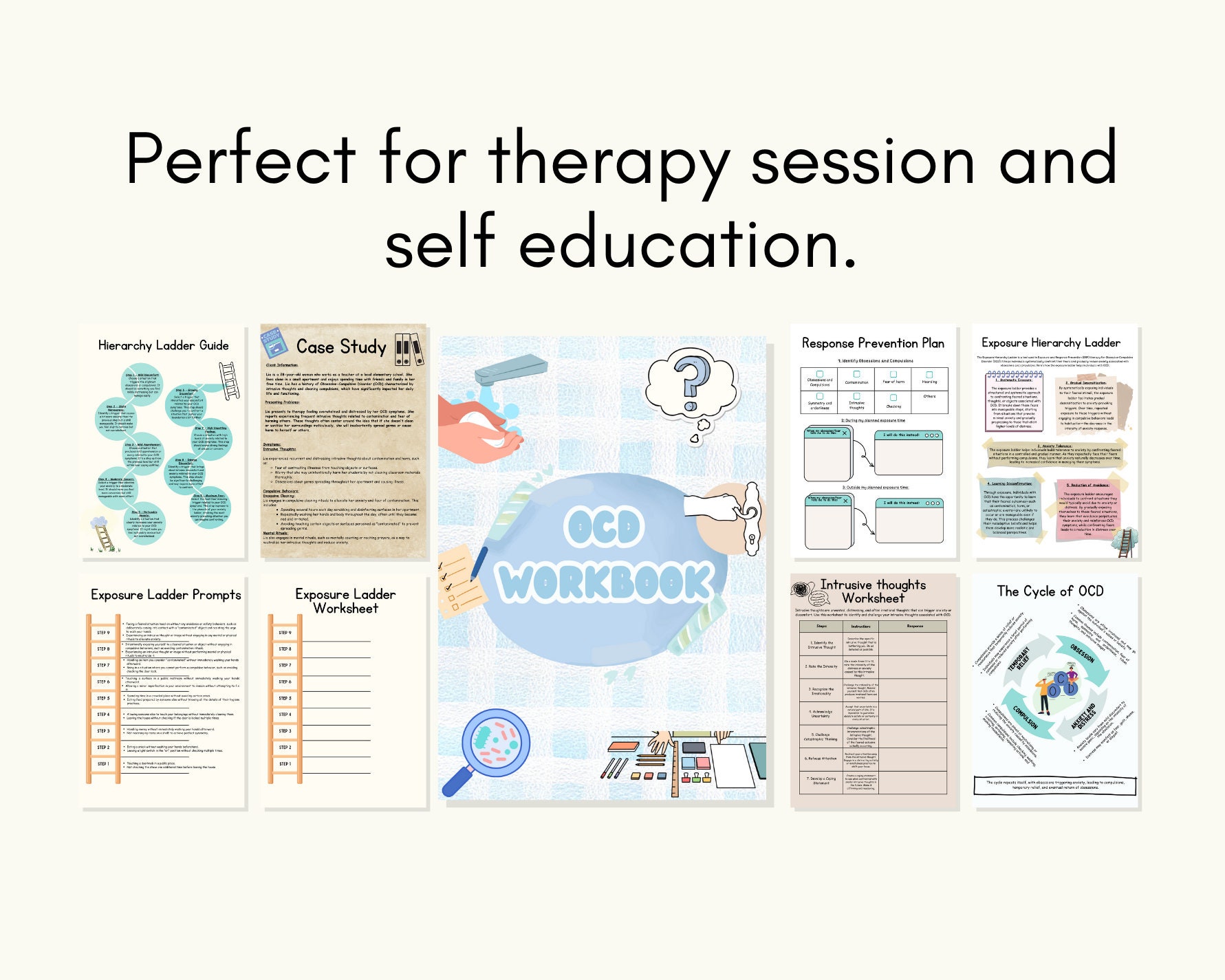 OCD Worksheets, OCD Workbook, ERP Exposure and Response Prevention, Ocd ...