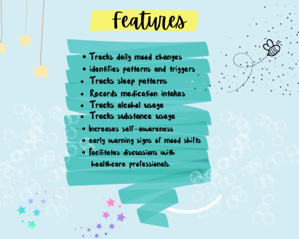 Bipolar Mood Chart Bipolar Disorder Bipolar Mood Tracker Bipolar Card ...