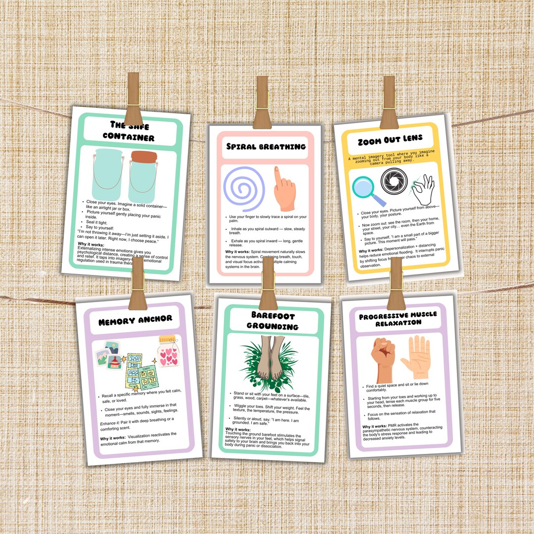 Panic Attack Coping Skills Cards, Panic Attack Worksheets, Panic Attack ...