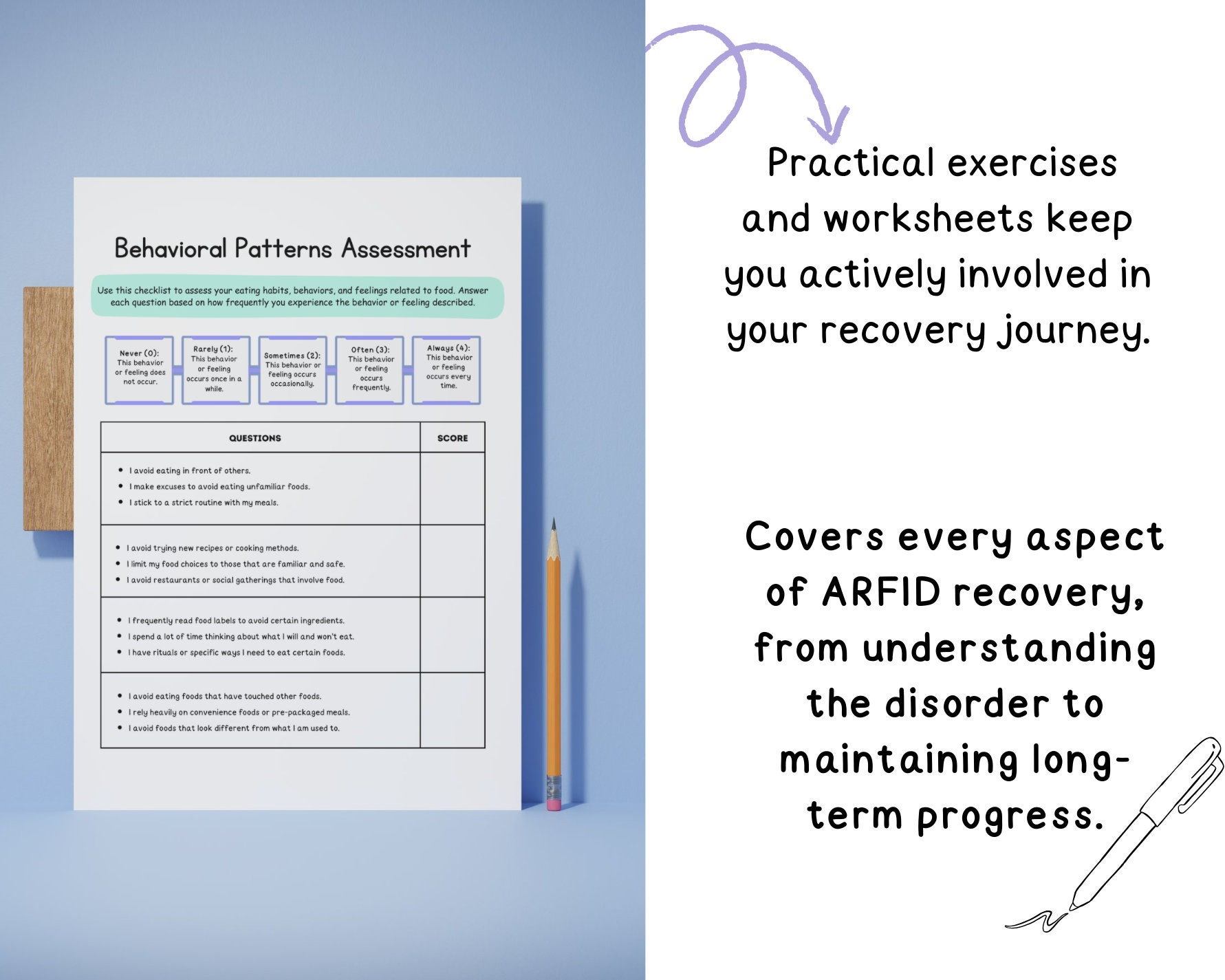 ARFID Workbook, ARFID Worksheets, Avoidant/restrictive Food Intake ...