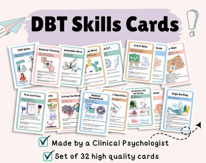 DBT Skills Flashcards Dialectical Behavior Therapy Cheat Sheet Therapy ...