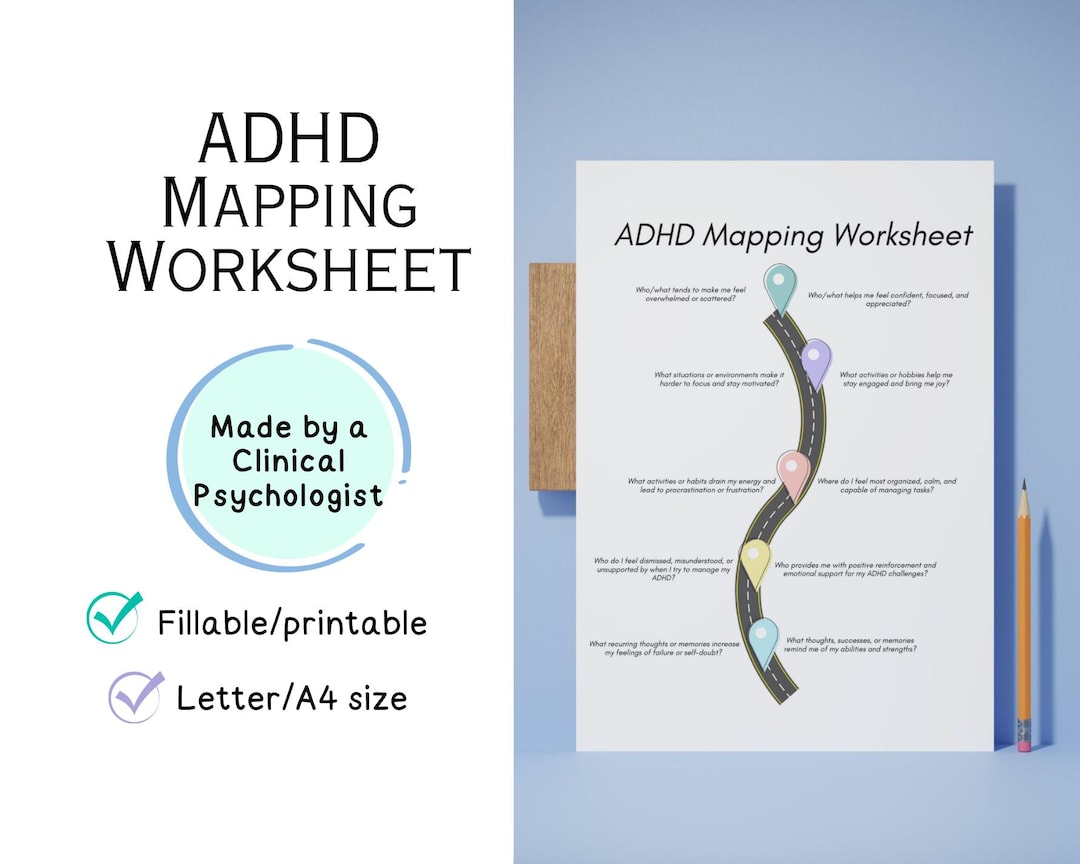 ADHD Worksheets, ADHD Mapping Worksheet, ADHD Pick Sheet, Adhd ...