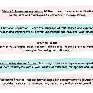 Somatic Psychotherapy Workbook, Somatic Therapy Worksheets, Felt Senses ...