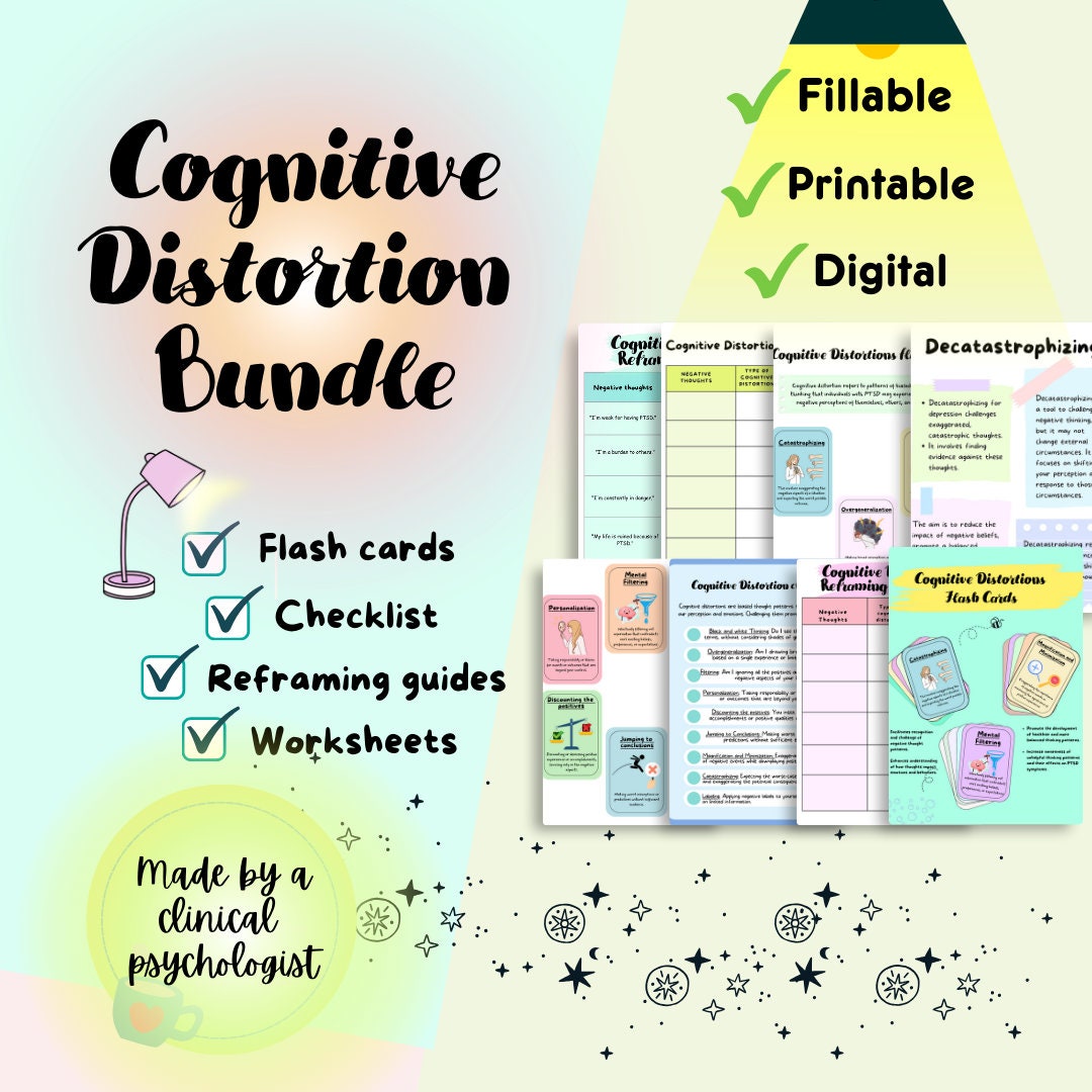 Cognitive Distortion Bundle Cards Cognitive Bias Flashcards - Etsy