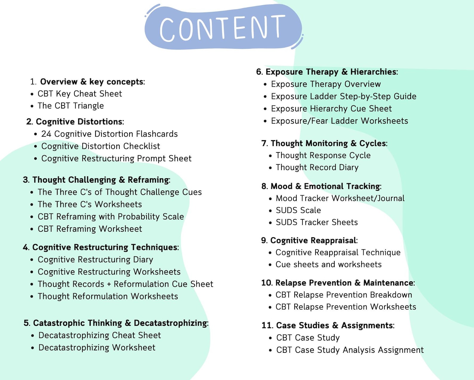 CBT Bundle CBT Worksheets Cognitive Behavior Therapy Cognitive ...