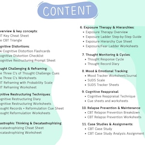 CBT Bundle CBT Worksheets Cognitive Behavior Therapy Cognitive ...