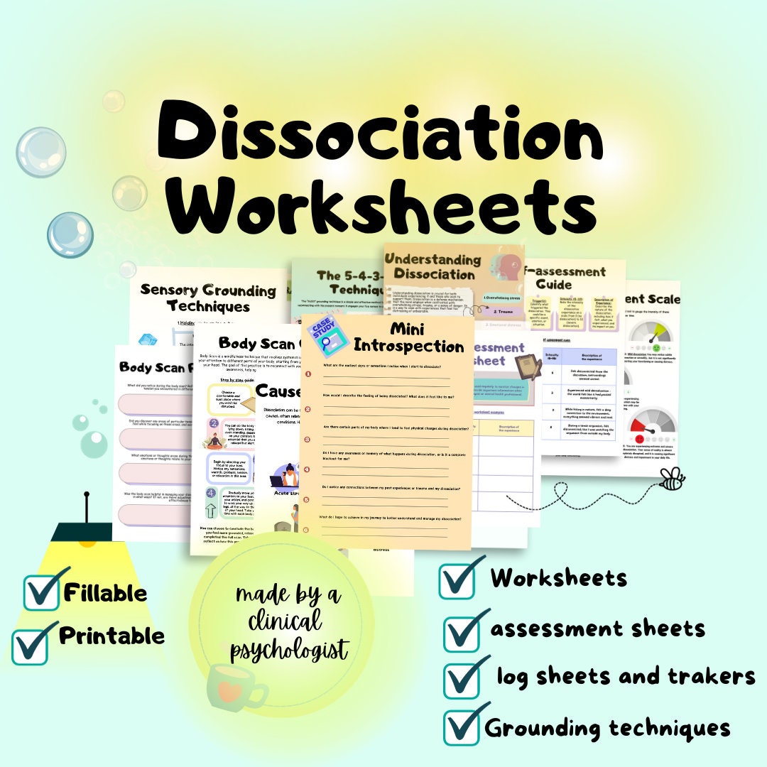 Dissociation Worksheets Workbook Dissociation Therapy Journal - Etsy ...