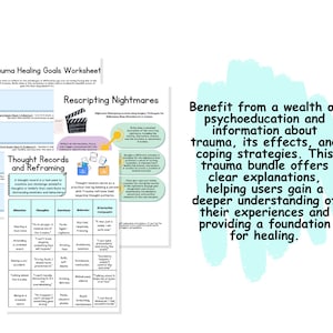Trauma Worksheets, Trauma Therapy Bundle, Trauma Workbook, Therapy ...