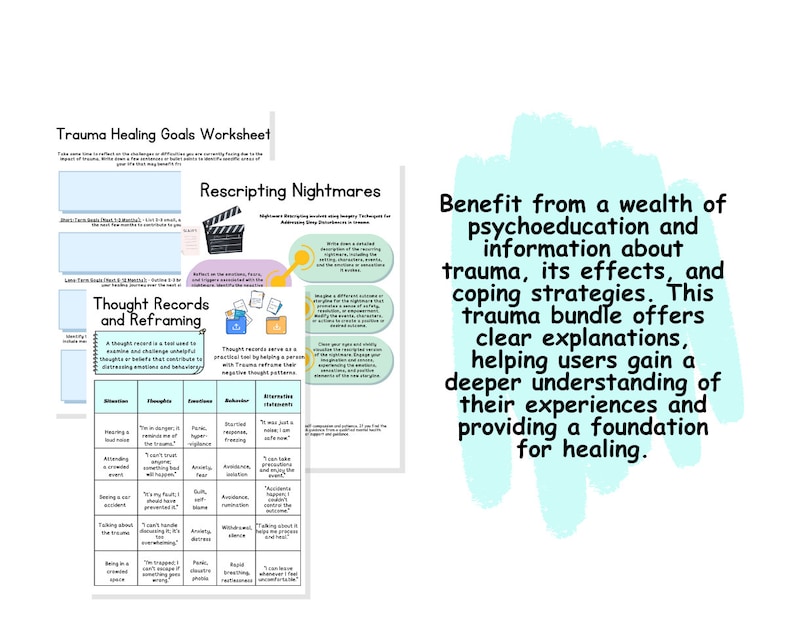 Trauma Worksheets, Trauma Therapy Bundle, Trauma Workbook, Therapy ...
