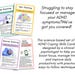ADHD Coping Skills Cards, ADHD Therapy Tools, ADHD Bundle, Adhd for ...