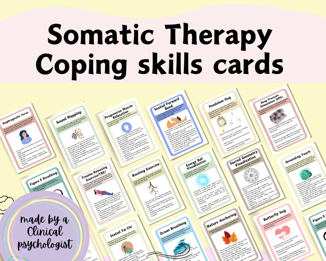 Somatic Psychotherapy Coping Skills Cards, Somatic Exercises for ...