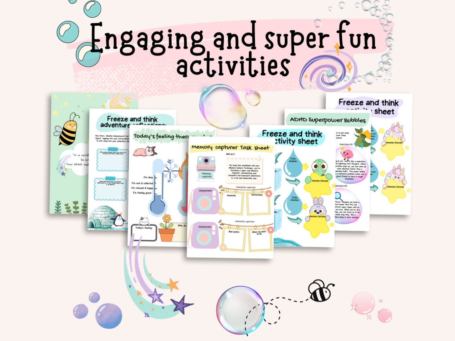 Kids Therapy Worksheets Bundle Mental Health Kids Activity Books ...