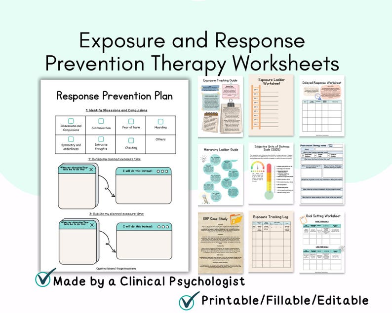 ERP Worksheets, Exposure and Response Prevention Therapy, Exposure ...