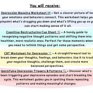 CBT for Depression, Depression Worksheets, CBT Worksheets for ...