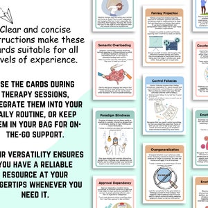 CBT Cognitive Distortions Flash Cards: Therapy & Self-help (set of 24 ...