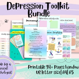 Depression Workbook Brain and Depression Handout Cards - Etsy