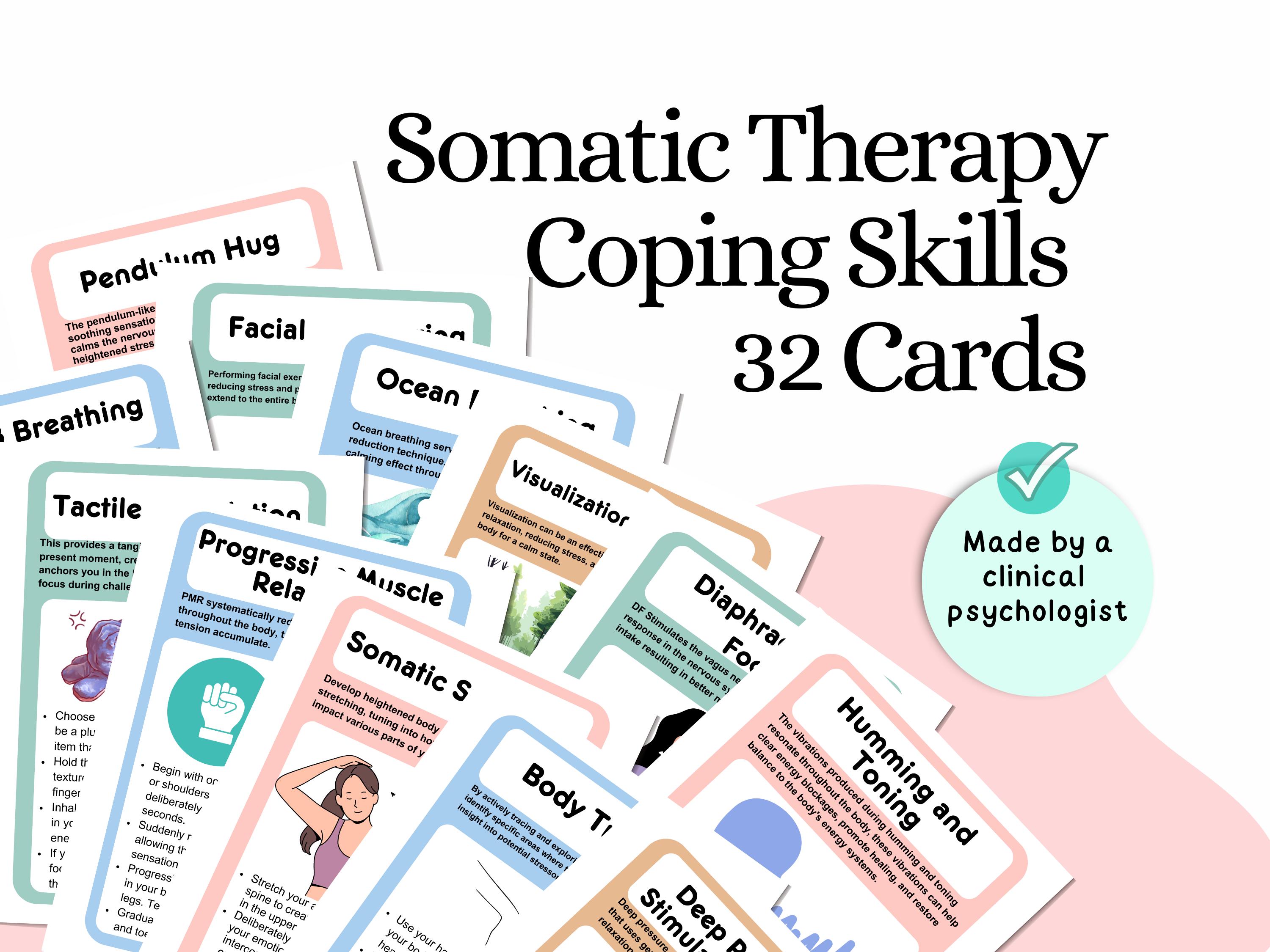 Somatic Psychotherapy Coping Skills Cards, Somatic Exercises for ...