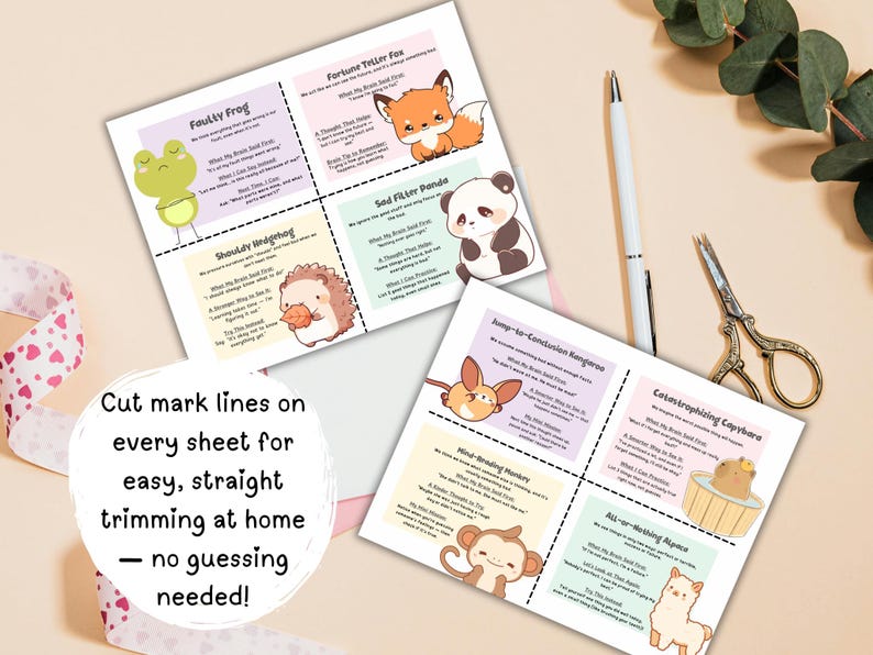 Cognitive Distortion Cards for Kids CBT Cards Activities Cognitive ...
