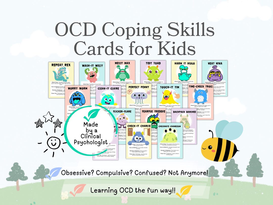 OCD Coping Cards, OCD Flashcards for Kids Obsessive Compulsive Disorder ...